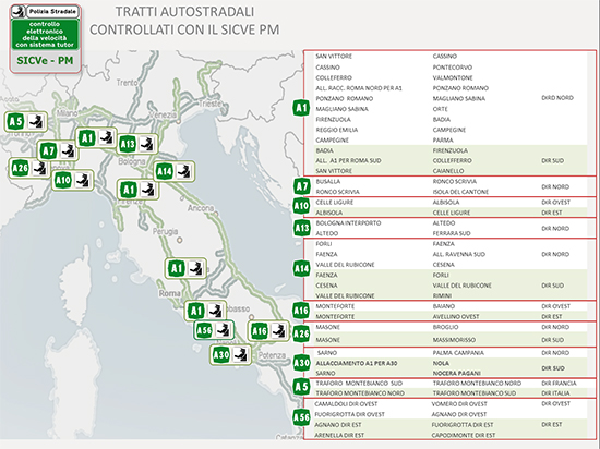 Tutor attivi in autostrada: dove sono? La mappa aggiornata Tutor attivi in autostrada: dove sono? La mappa aggiornata
