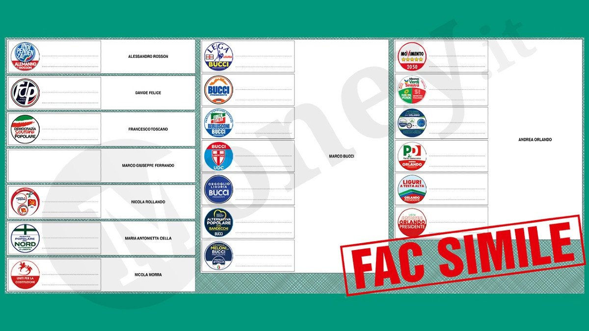 Come si vota elezioni Liguria 2024: fac-simile scheda e legge elettorale